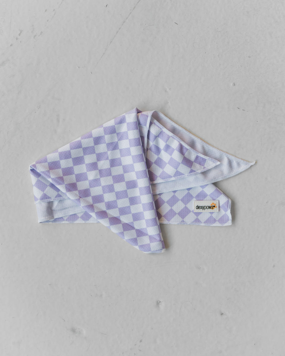 Cooling Bandana in Lilac Checkers – dexypaws